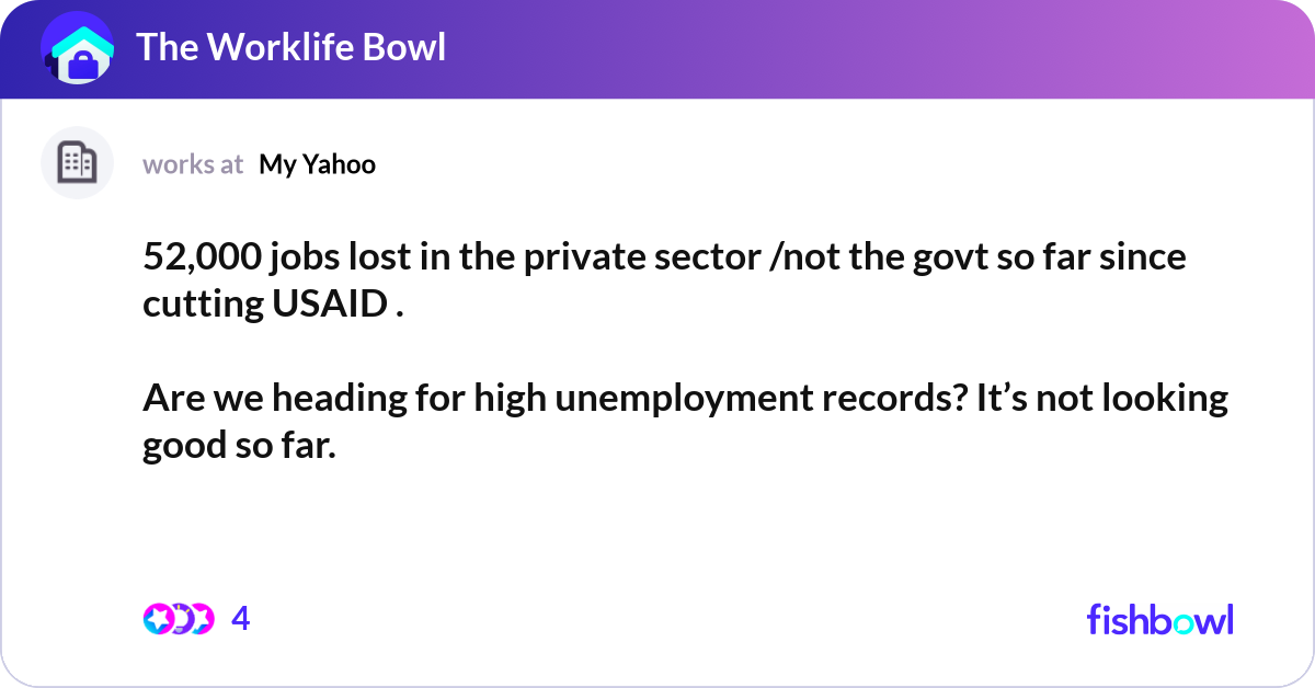 52,000 jobs lost in the private sector /not the go... | Fishbowl 52,000 jobs lost in the private sector /not the go... | Fishbowl
