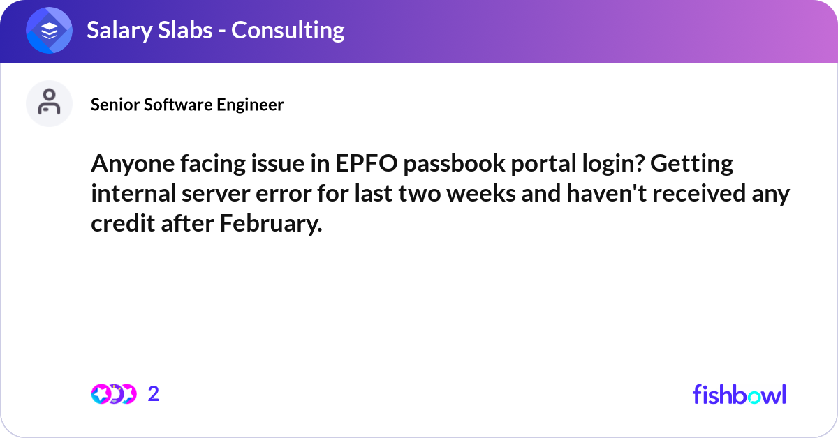 Anyone facing issue in EPFO passbook portal login?... | Fishbowl Anyone facing issue in EPFO passbook portal login?... | Fishbowl