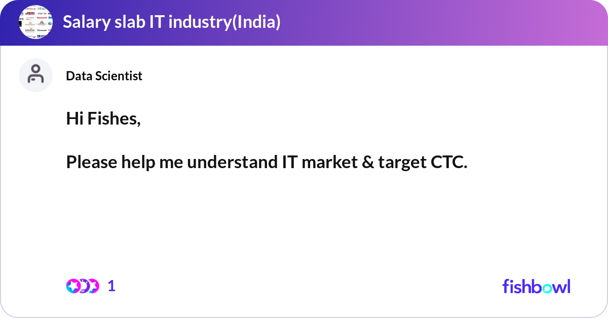 Hi Fishes, Please help me understand IT market & ... | Fishbowl Hi Fishes, Please help me understand IT market & ... | Fishbowl