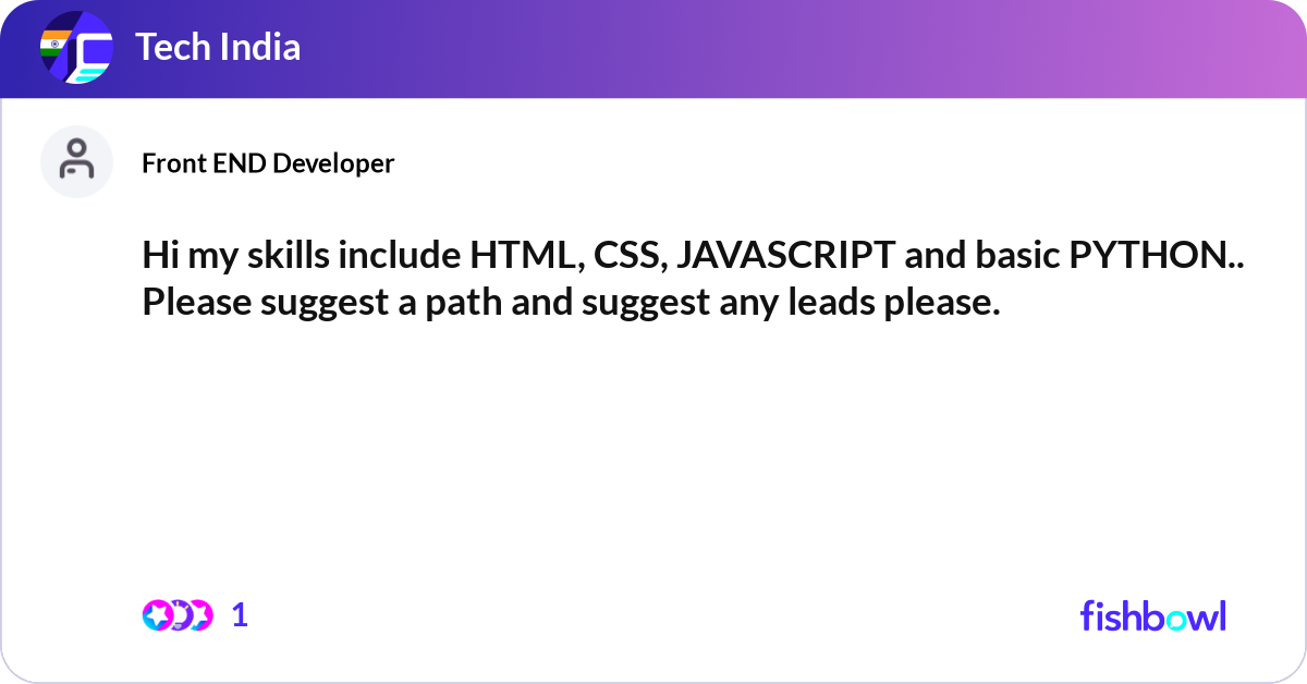 Hi my skills include HTML, CSS, JAVASCRIPT and bas... | Fishbowl Hi my skills include HTML, CSS, JAVASCRIPT and bas... | Fishbowl