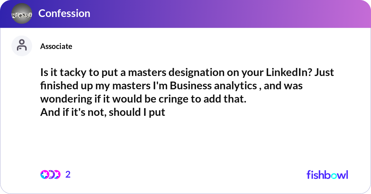 Is it tacky to put a masters designation on your L... | Fishbowl Is it tacky to put a masters designation on your L... | Fishbowl