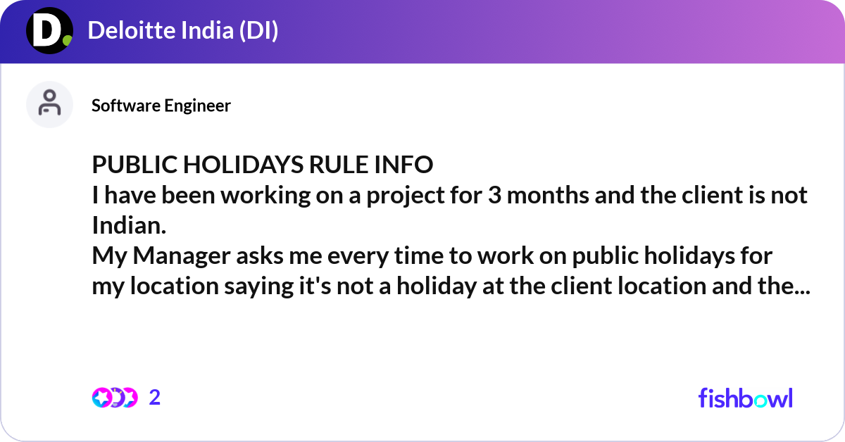 PUBLIC HOLIDAYS RULE INFO I have been working on a... | Fishbowl PUBLIC HOLIDAYS RULE INFO I have been working on a... | Fishbowl
