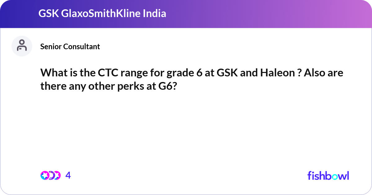 What is the CTC range for grade 6 at GSK and Haleo... | Fishbowl What is the CTC range for grade 6 at GSK and Haleo... | Fishbowl